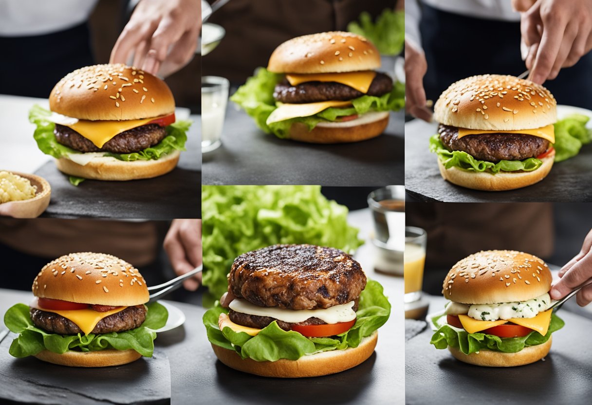 Opskrift på lækker burger bøf med hjemmelavet dressing - MenuBoxen